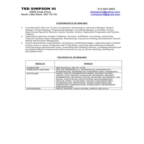 Ted Simpson Resume | DOC