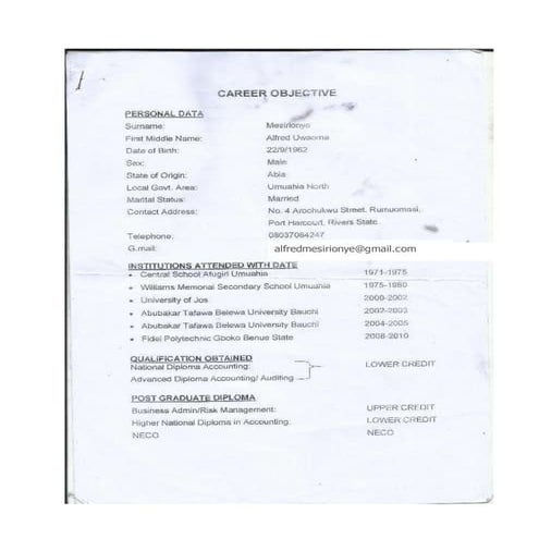 Career Objective .. | DOCX