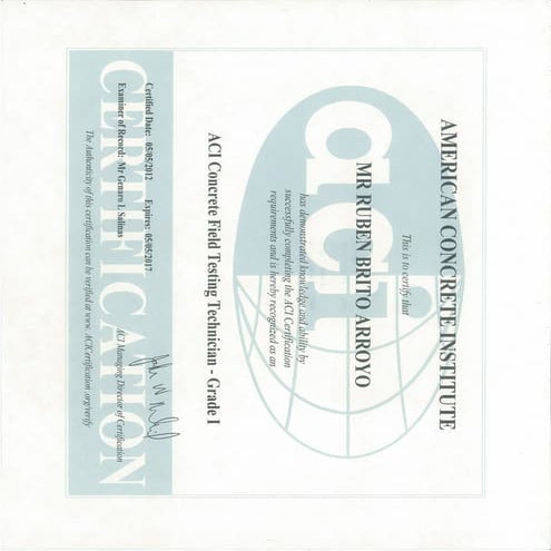 ACI Concrete Field Test Technician - Grade I | PDF