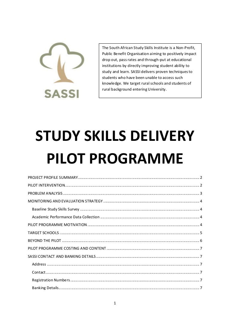 SASSI Project Profile updated