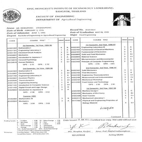 Engineering Degree's Transcript | PDF
