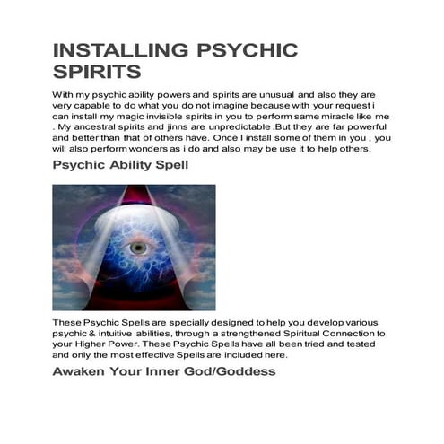 INSTALLING PSYCHIC SPIRITS | DOCX