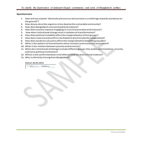 Questionnaire | DOCX