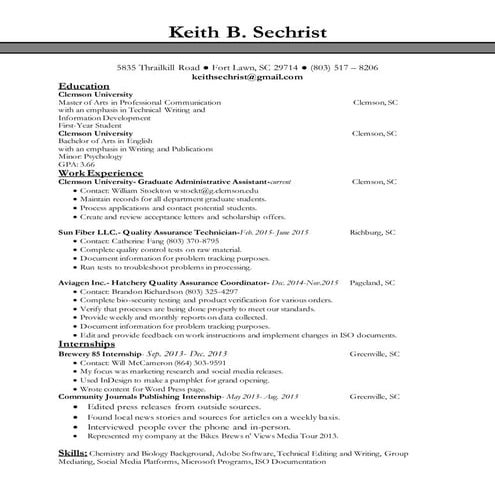 Sechrist 2016 Resume 1 page | DOCX