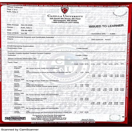 Roth Capella Masters transcripts | PDF