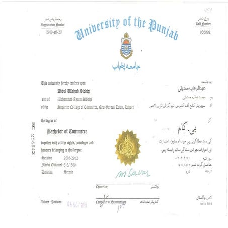 Degree for B.com