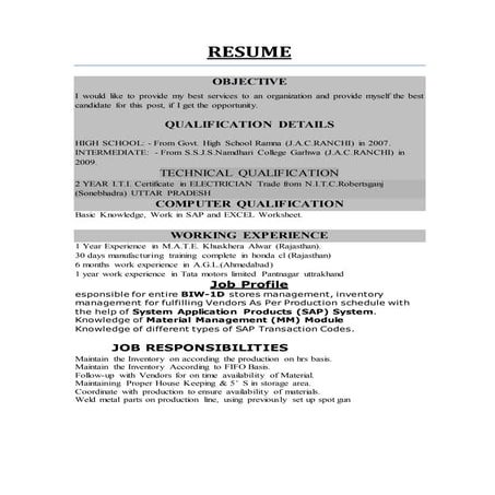 ARJUN RESUME | DOCX | Careers