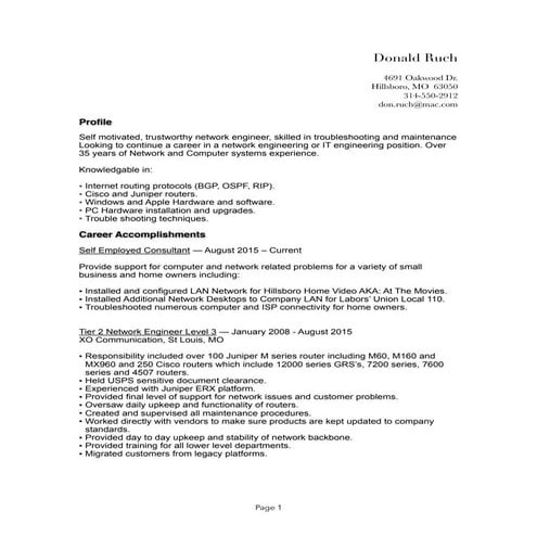 Wayne Hartley CV | DOC