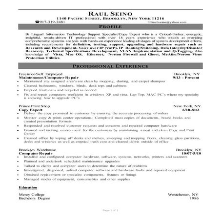 Raul Seino Resume | DOCX