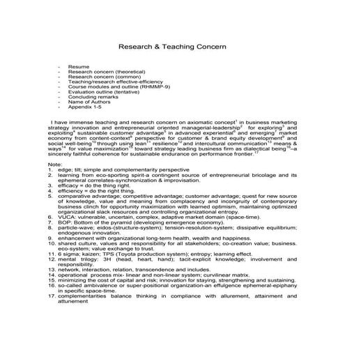 Teaching and Research Concern | PDF