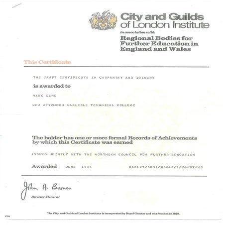 Cert-Carpentry and Joinery | PDF