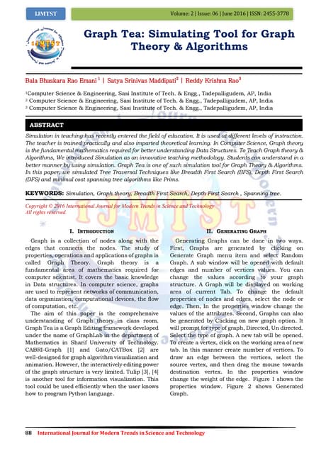 Graph Tea Simulating Tool For Graph Theory And Algorithms Pdf 2683