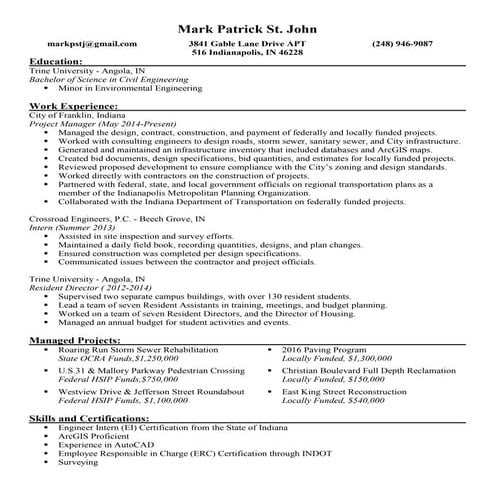 Mark St. John Resume | PDF