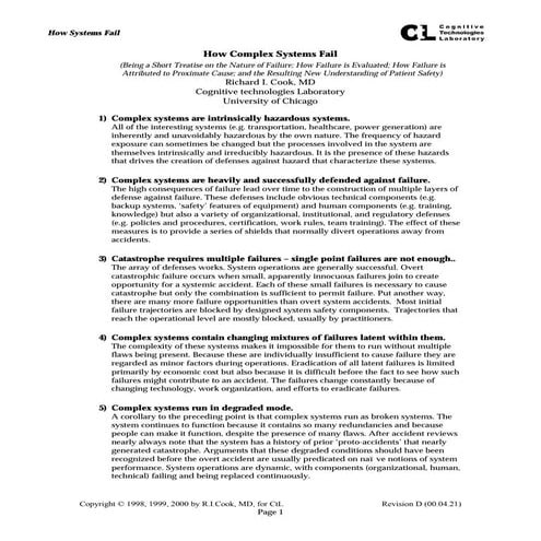 How Complex Systems Fail | PDF