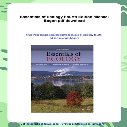 Essentials of Ecology Fourth Edition Michael Begon | PDF