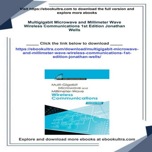 Multigigabit Microwave and Millimeter Wave Wireless Communications 1st ...
