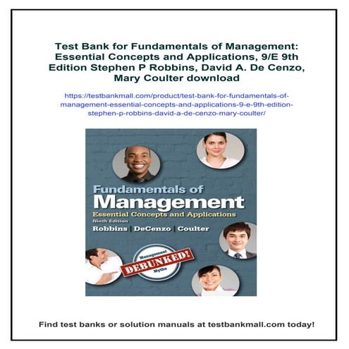 Test Bank for Fundamentals of Management: Essential Concepts and ...