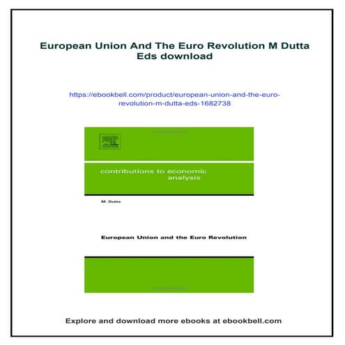 European Union And The Euro Revolution M Dutta Eds | PDF