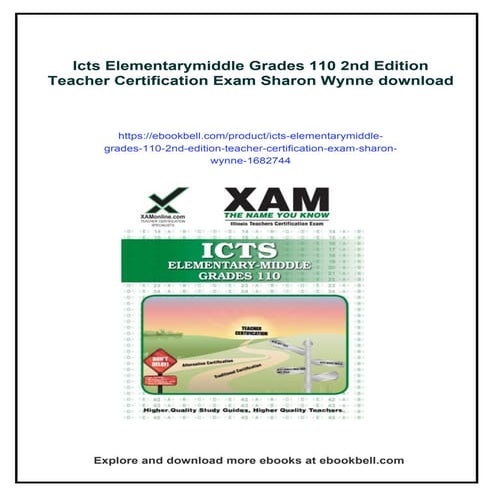 Icts Elementarymiddle Grades 110 2nd Edition Teacher Certification Exam ...