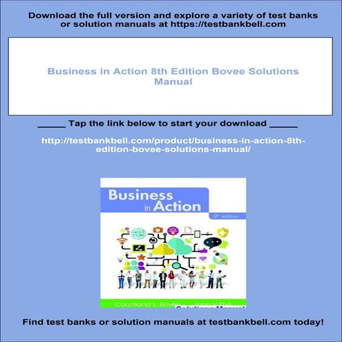 Business in Action 8th Edition Bovee Solutions Manual | PDF