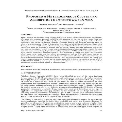 Proposed A Heterogeneous Clustering Algorithm To Improve Qos In Wsn Pdf