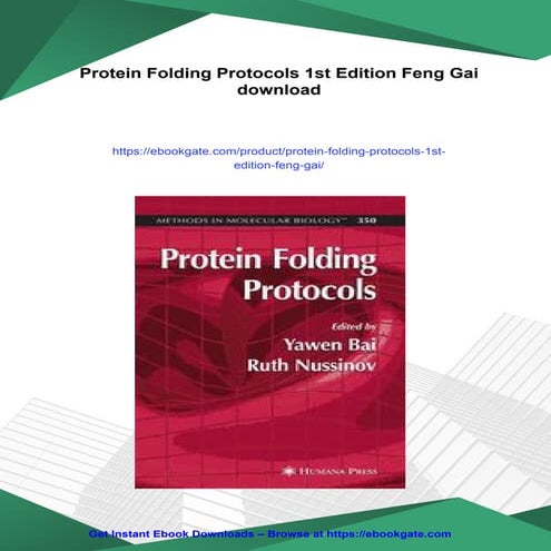 Protein Folding Protocols 1st Edition Feng Gai | PDF