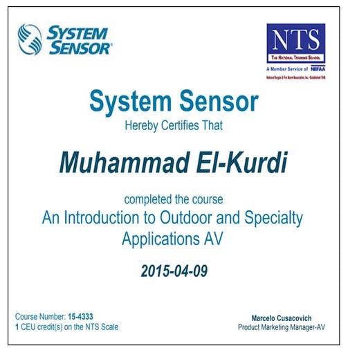 System Sensor 2015-04-09 | PDF | Adult Education | Education