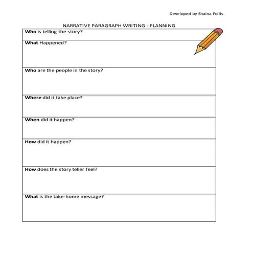 Narrative Writing Planning | PDF