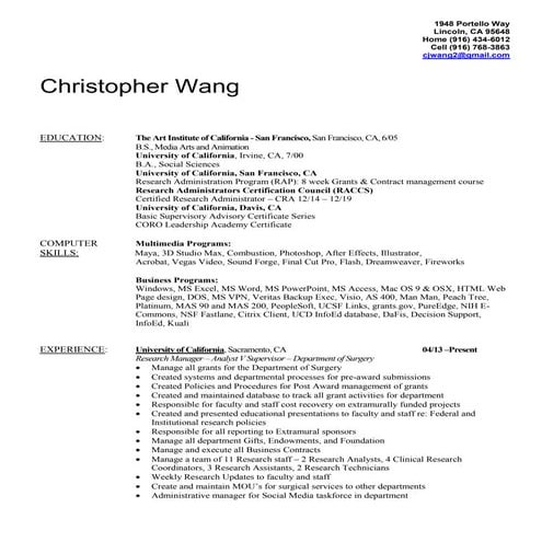 Chris Wang Resume 04-24-16 | PDF