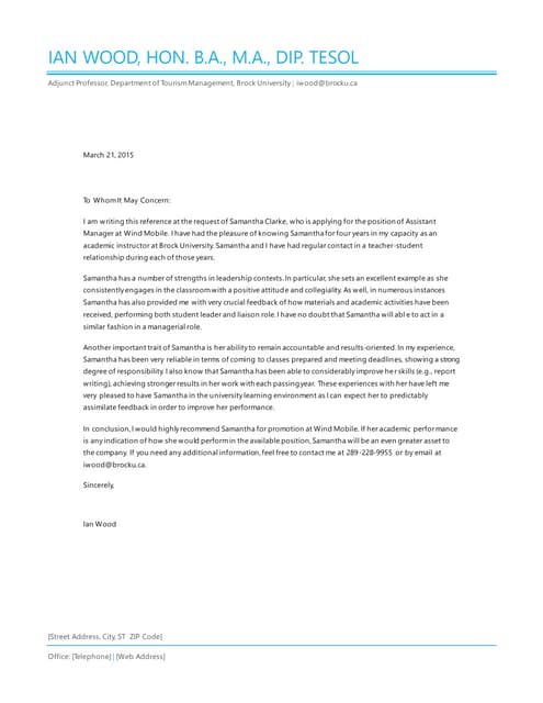 Letter of Recommendation | PDF