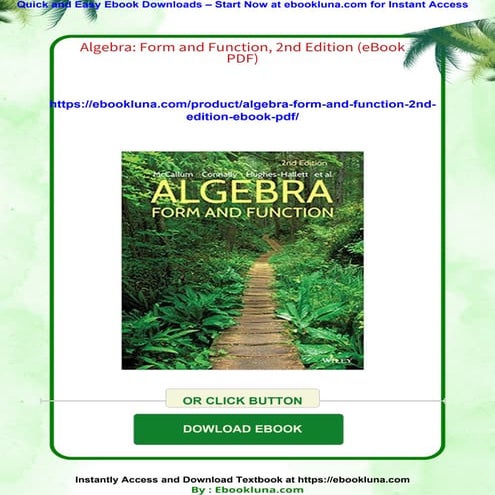 Algebra: Form and Function, 2nd Edition (eBook PDF) | PDF