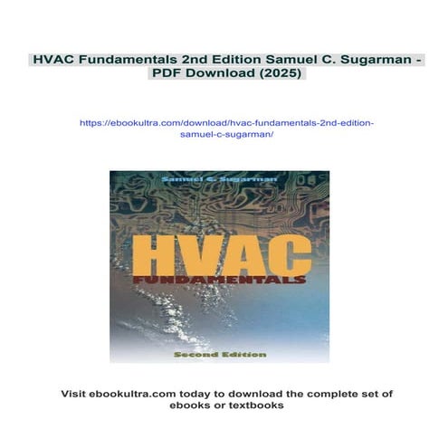 HVAC Fundamentals 2nd Edition Samuel C. Sugarman | PDF