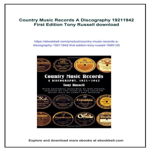 Country Music Records A Discography 19211942 First Edition Tony Russell ...