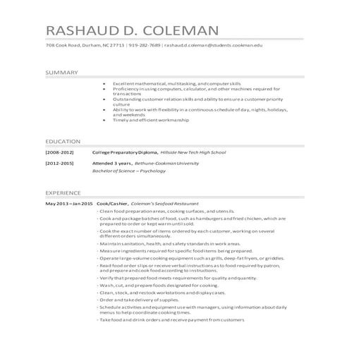 Itiyana Scott resume | DOCX