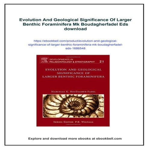 Evolution And Geological Significance Of Larger Benthic Foraminifera Mk ...
