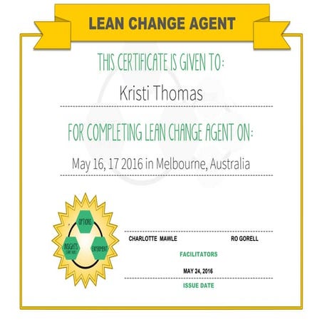 Lean Change Management Certificate | PDF