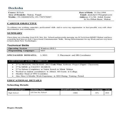 Resume Deeksha Docx