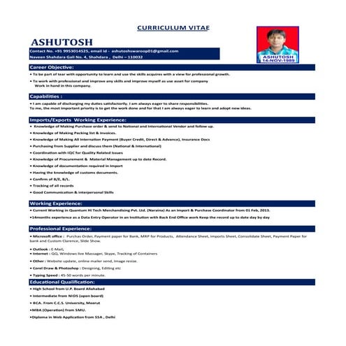 ASHU NEW RESUME DL | PDF