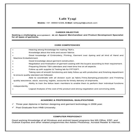 Resume of Lalit Tyagi | DOC