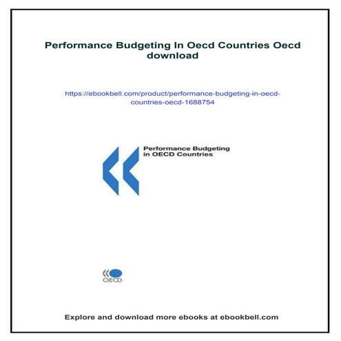 Performance Budgeting In Oecd Countries Oecd | PDF