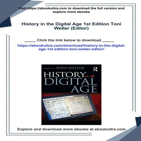 History in the Digital Age 1st Edition Toni Weller (Editor) | PDF
