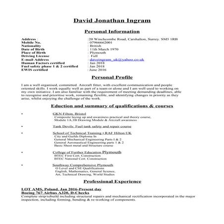 David Ingram c.v Mar 2016 | PDF