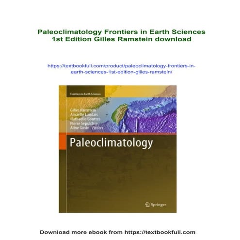 Paleoclimatology Frontiers in Earth Sciences 1st Edition Gilles ...