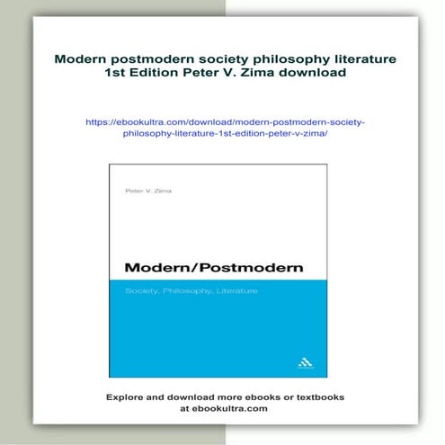 Modern postmodern society philosophy literature 1st Edition Peter V ...