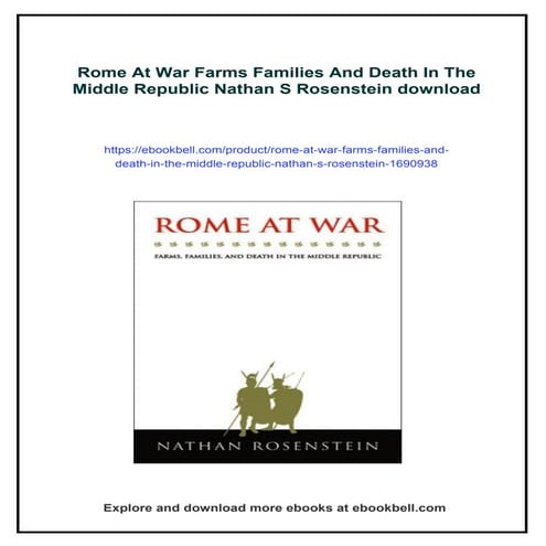 Rome At War Farms Families And Death In The Middle Republic Nathan S ...