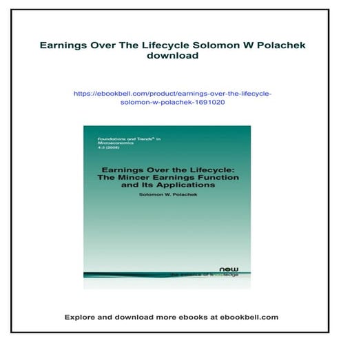 Earnings Over The Lifecycle Solomon W Polachek | PDF