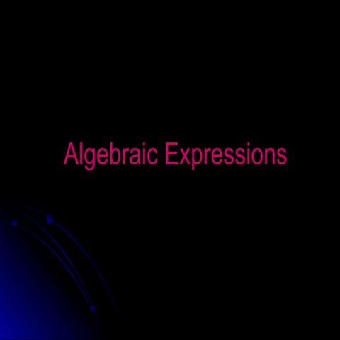Evaluating Algebraic Expressions | PPT