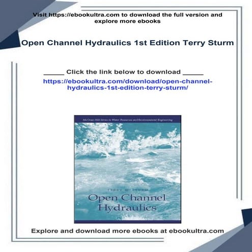 Open Channel Hydraulics 1st Edition Terry Sturm | PDF