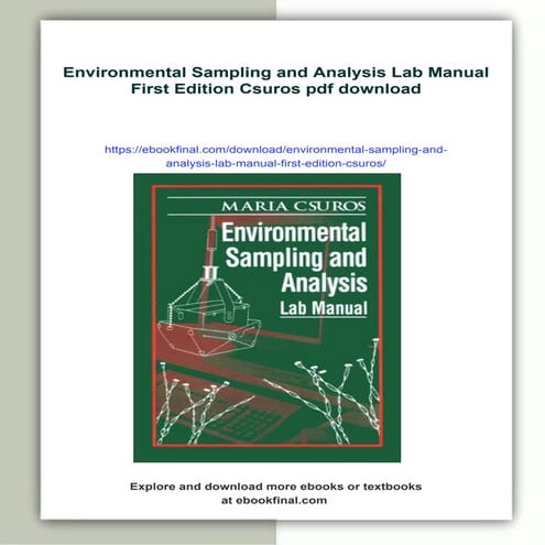 Environmental Sampling and Analysis Lab Manual First Edition Csuros | PDF