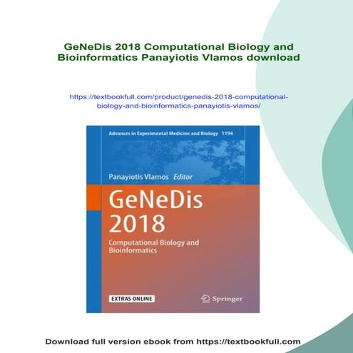 GeNeDis 2018 Computational Biology and Bioinformatics Panayiotis Vlamos ...